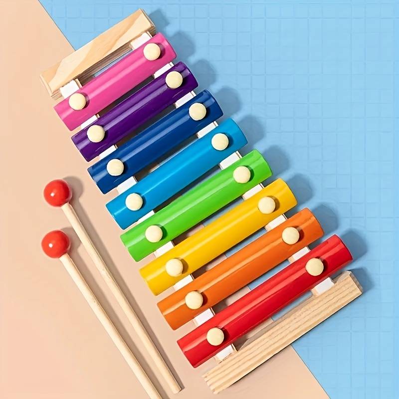 Kids toys - Multi colour wooden with metal xylophones - NHP International