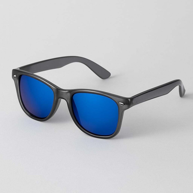 Grey transparant 'Distressed' sunglasses with blue lenses 2215-14 ...