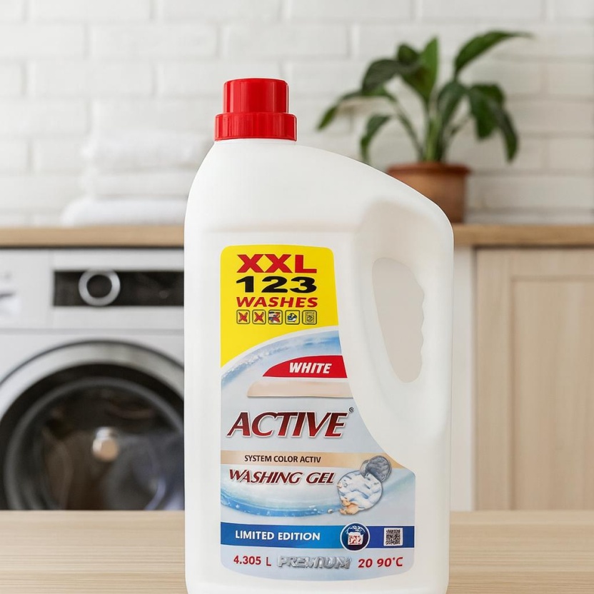 'Active' liquid washing detergent for white laundry 4,305 liter ...